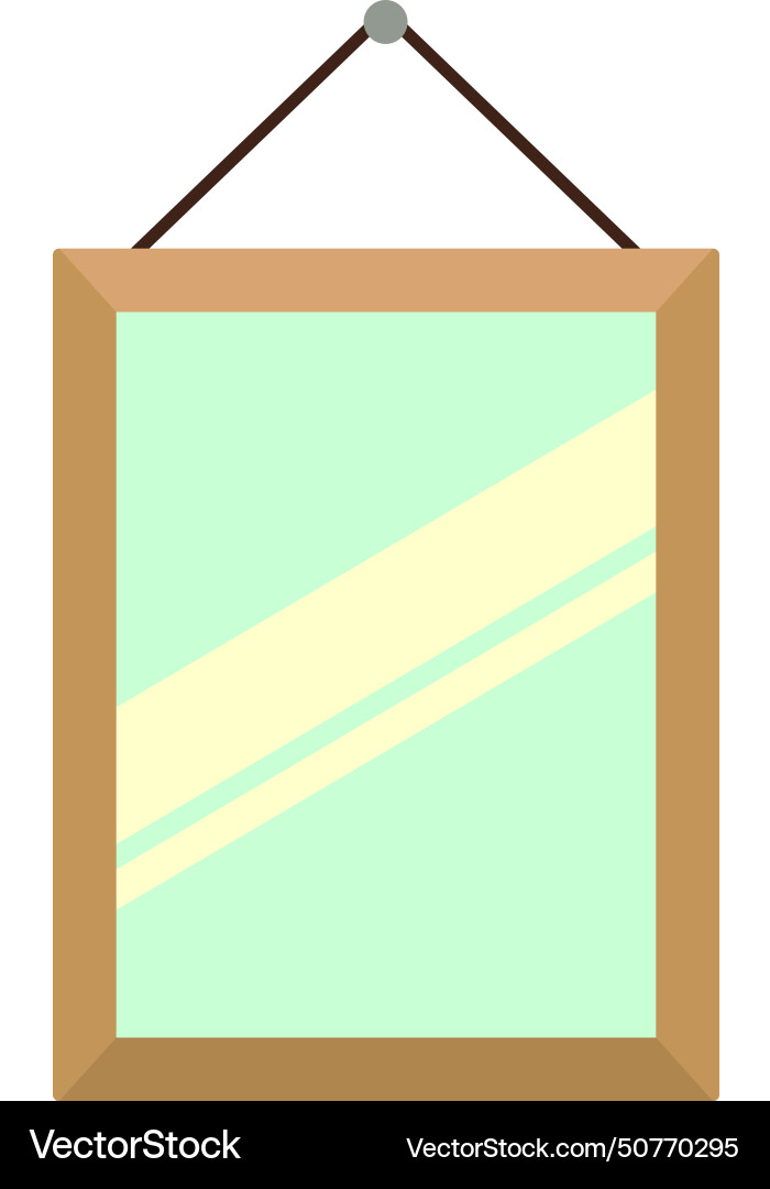 Mirror hanging on wall cartoon icon house Vector Image