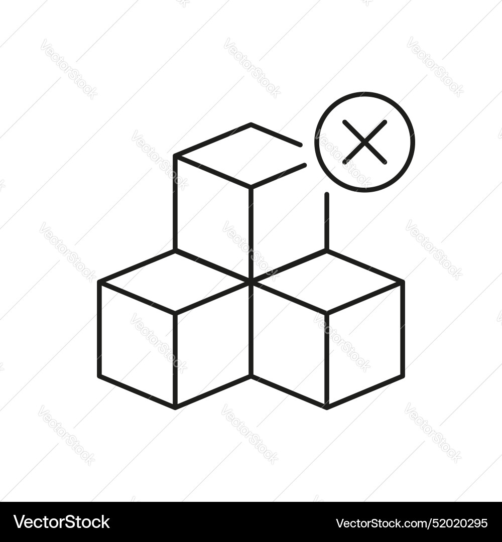 No sugar line icon healthy eating and avoiding Vector Image