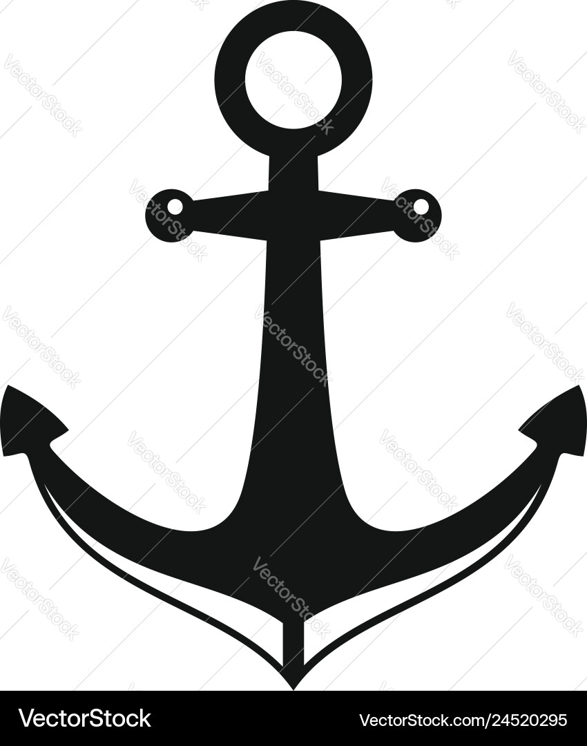 Ship anchor icon simple style Royalty Free Vector Image
