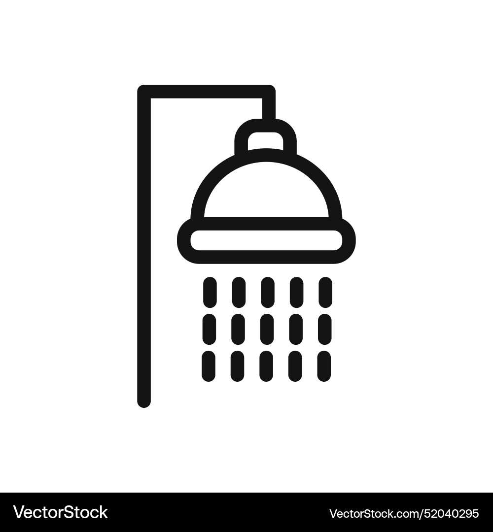 Shower icon black and white sign Royalty Free Vector Image