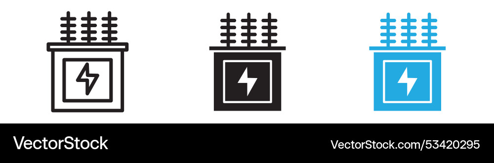 Transformer icon thin line Royalty Free Vector Image