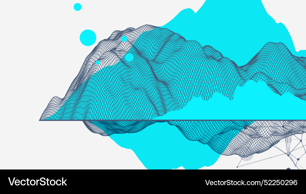 Abstract wireframe mountain background modern Vector Image