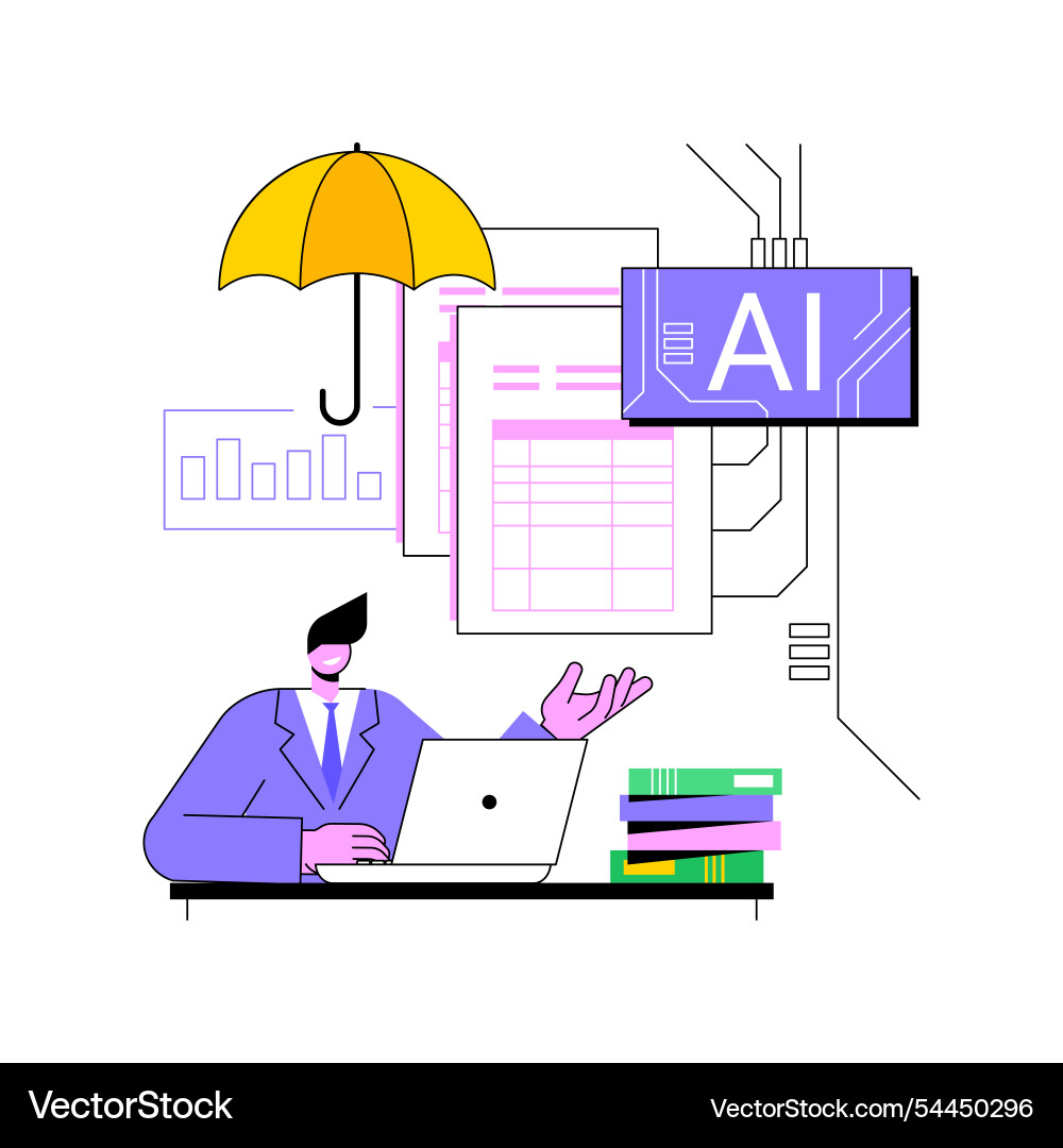 Ai-enhanced actuarial science abstract concept Vector Image