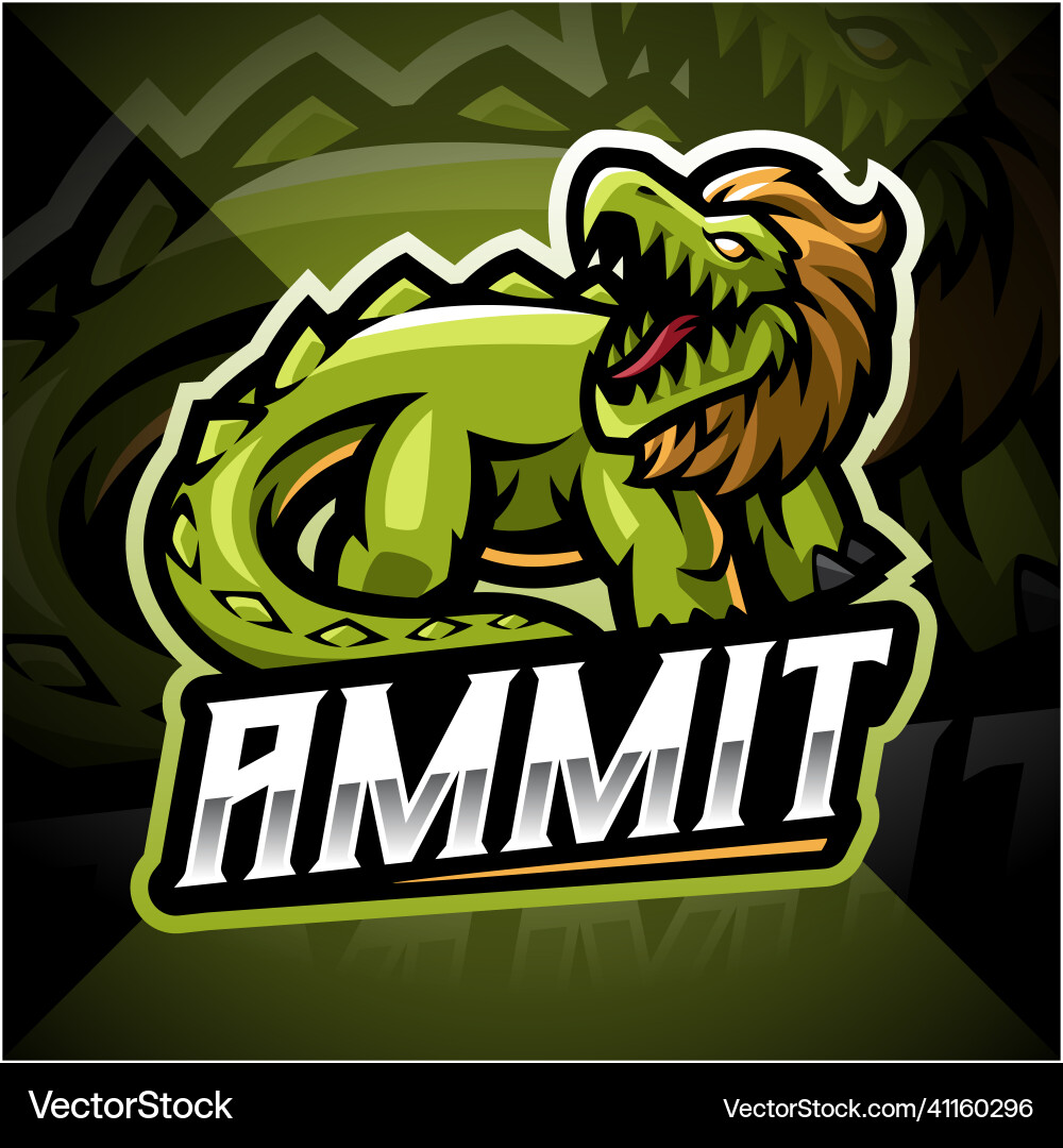 Ammit esport mascot logo design Royalty Free Vector Image