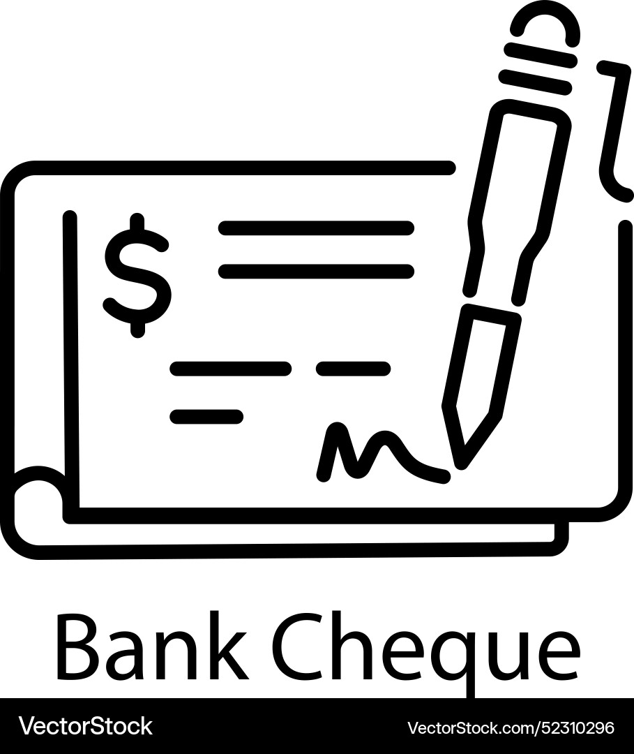 Bank cheque Royalty Free Vector Image - VectorStock