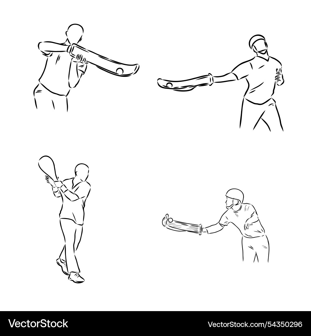 Basque pelota line icon playing Royalty Free Vector Image