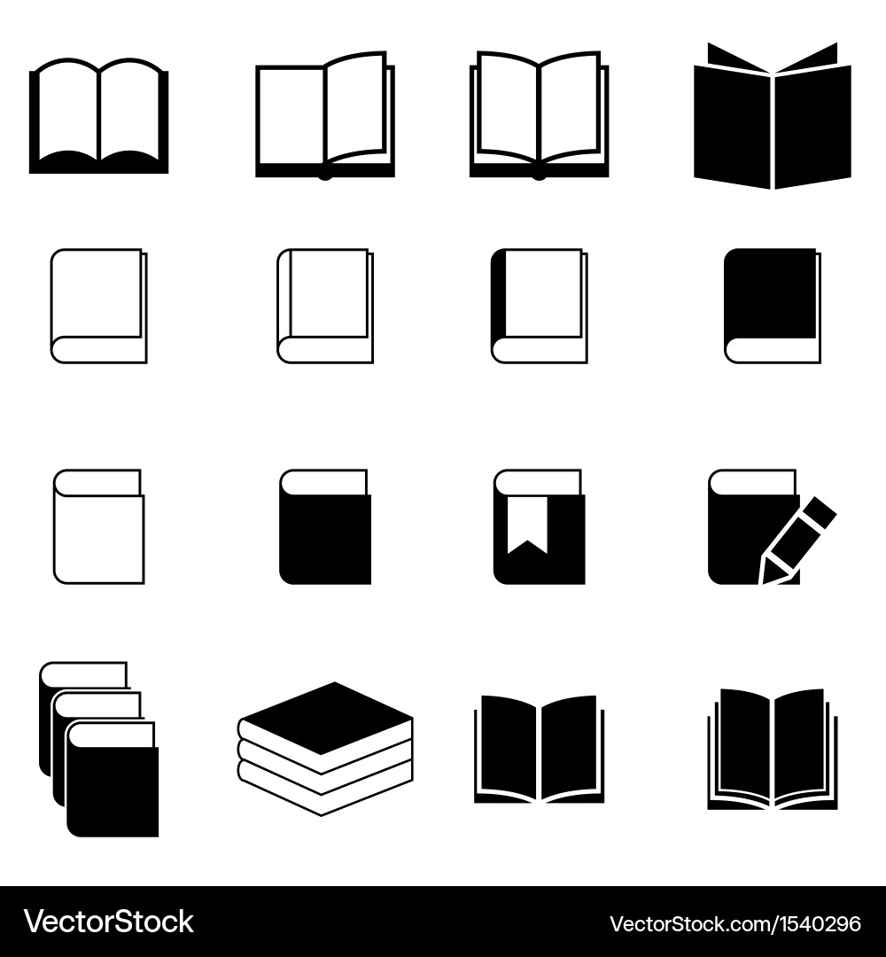 Book icon set Royalty Free Vector Image - VectorStock