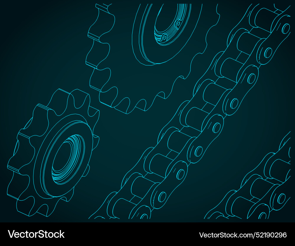 Chains and sprockets Royalty Free Vector Image