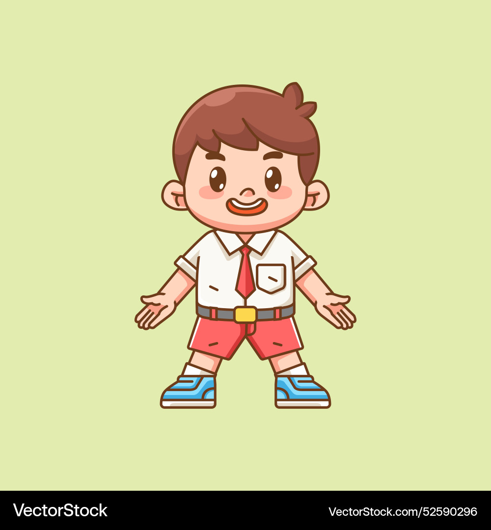 Cute happy boy indonesian student elementary Vector Image