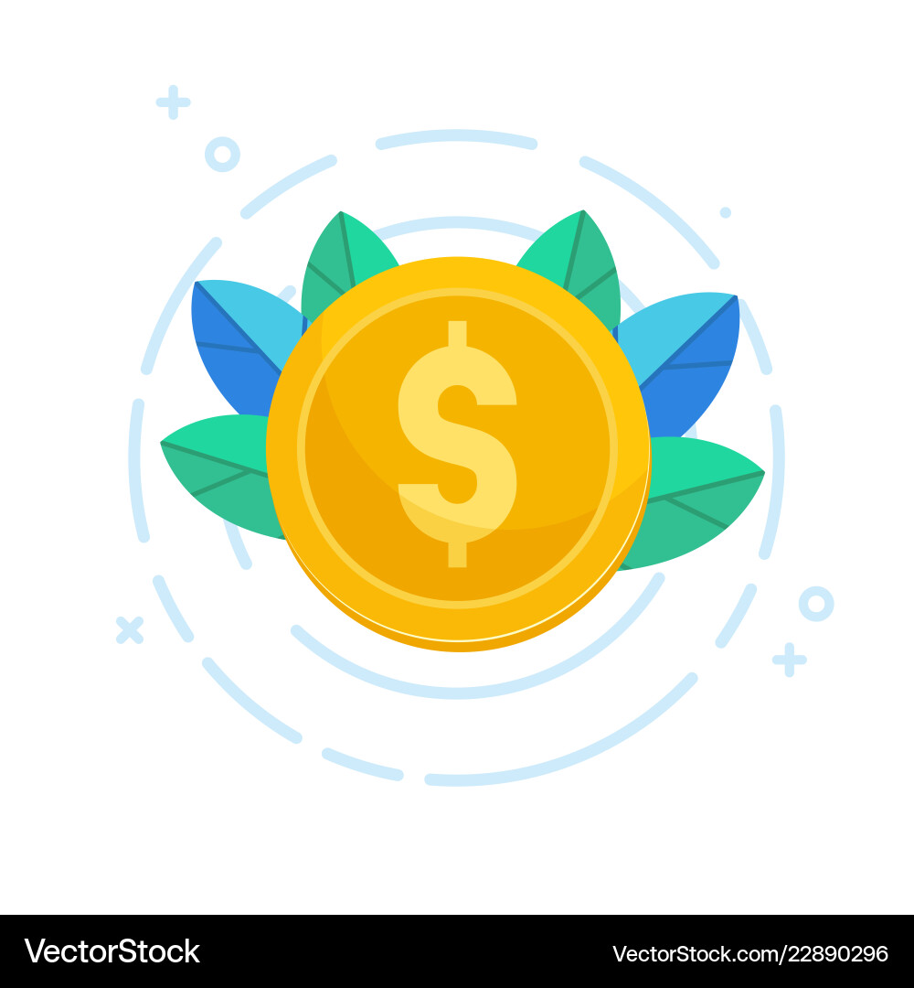 Dollar Goldmünze Symbol Lizenzfreies Vektorbild