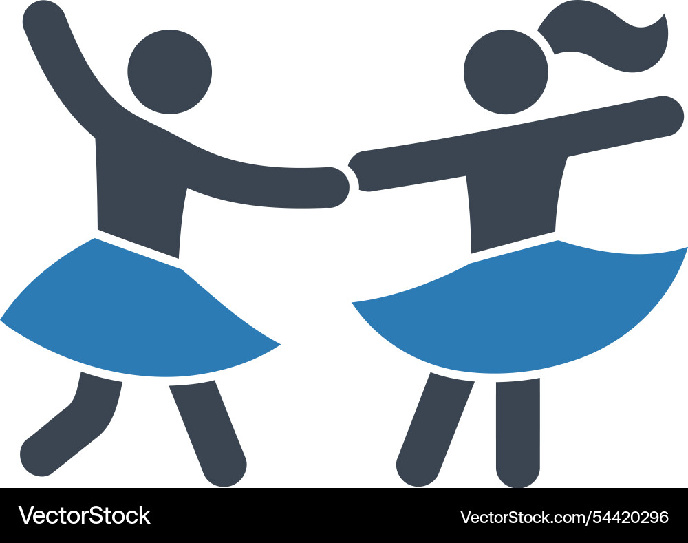 Elegant dance performance pair icon Royalty Free Vector