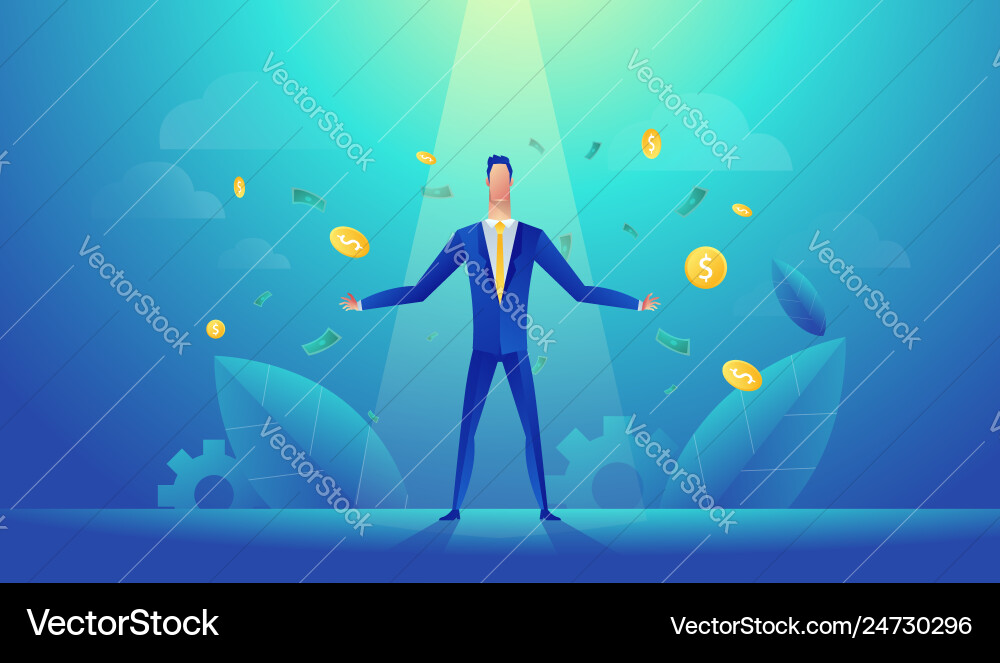 Happy businessman Royalty Free Vector Image - VectorStock