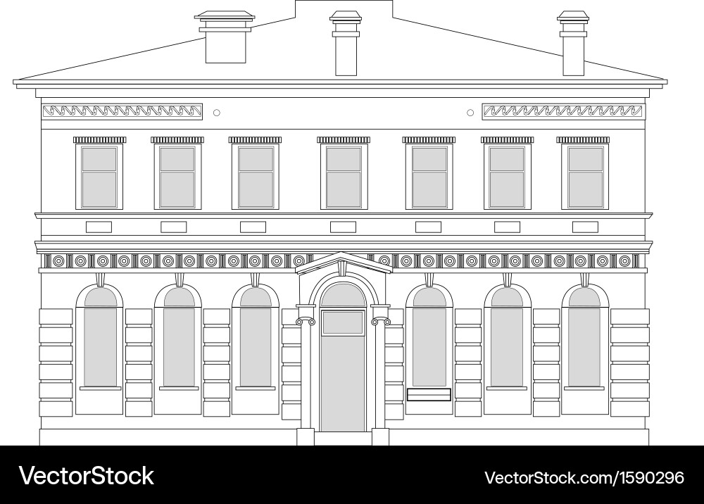 Heritage mansion building Royalty Free Vector Image