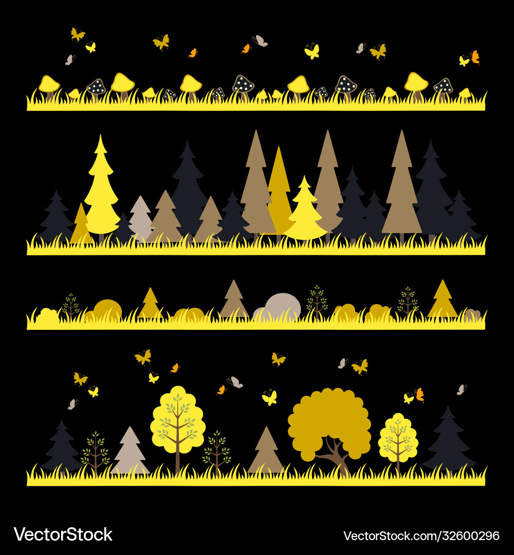 Horizontal abstract banners wild in forest Vector Image