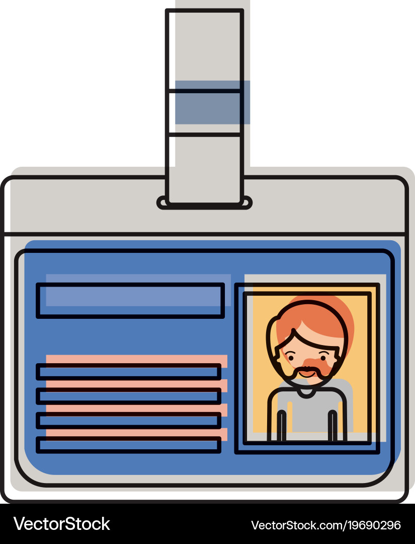 Identifikationskarte mit Halbkörper-Mann-Bild Vektorbild