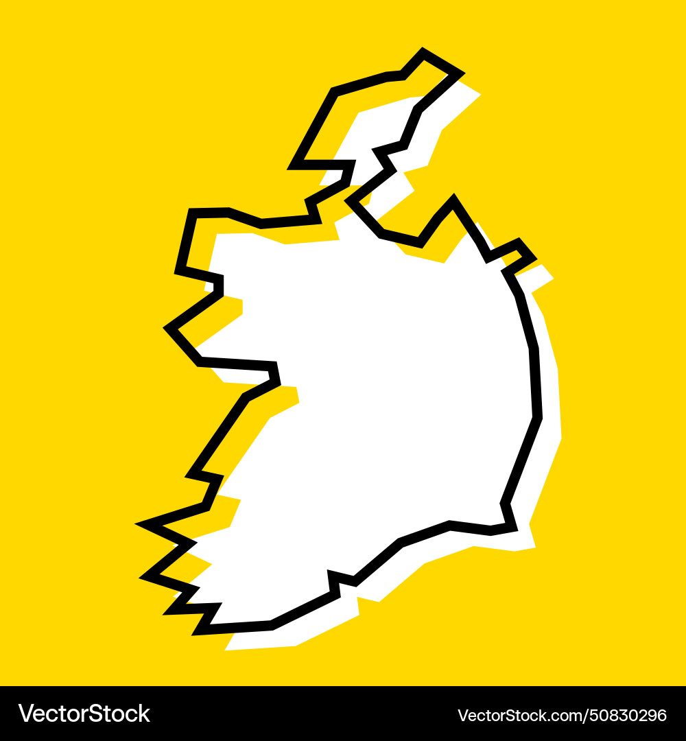 Ireland simplified map Royalty Free Vector Image