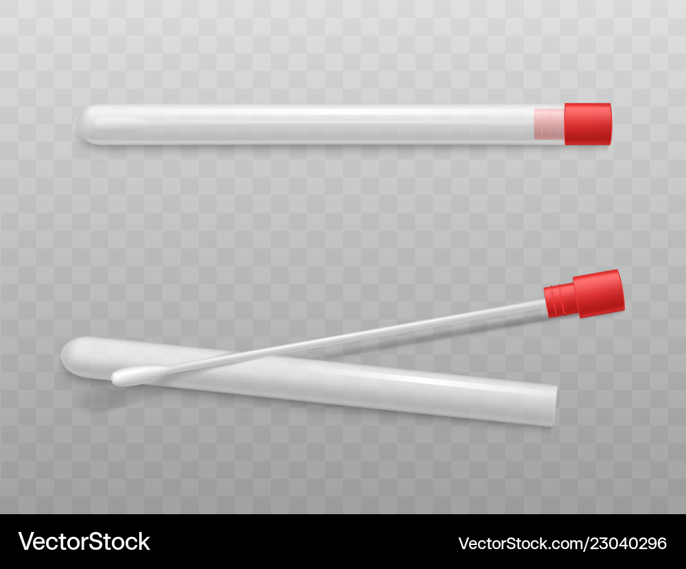 Laboratory cotton swabs with sterile tubes Vector Image