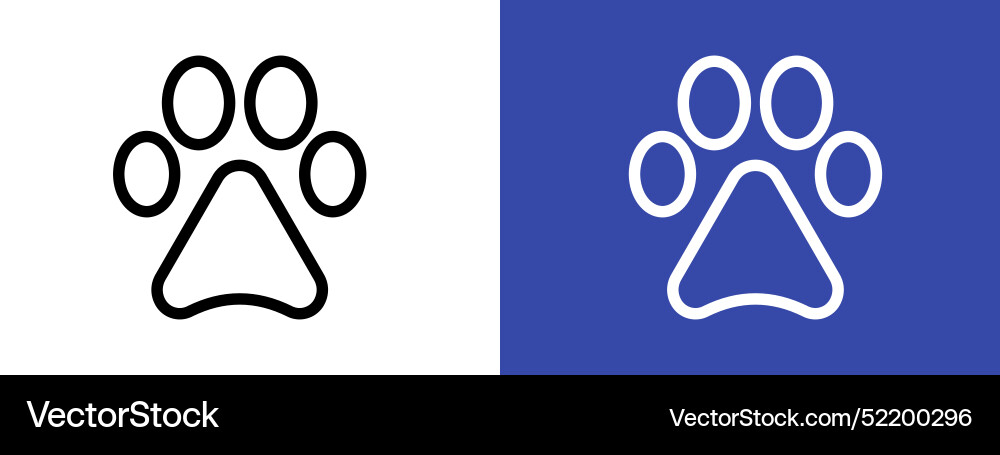 Paw icon logo sign set outline Royalty Free Vector Image