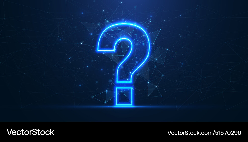 Question mark on blue faq answer inquiry Vector Image