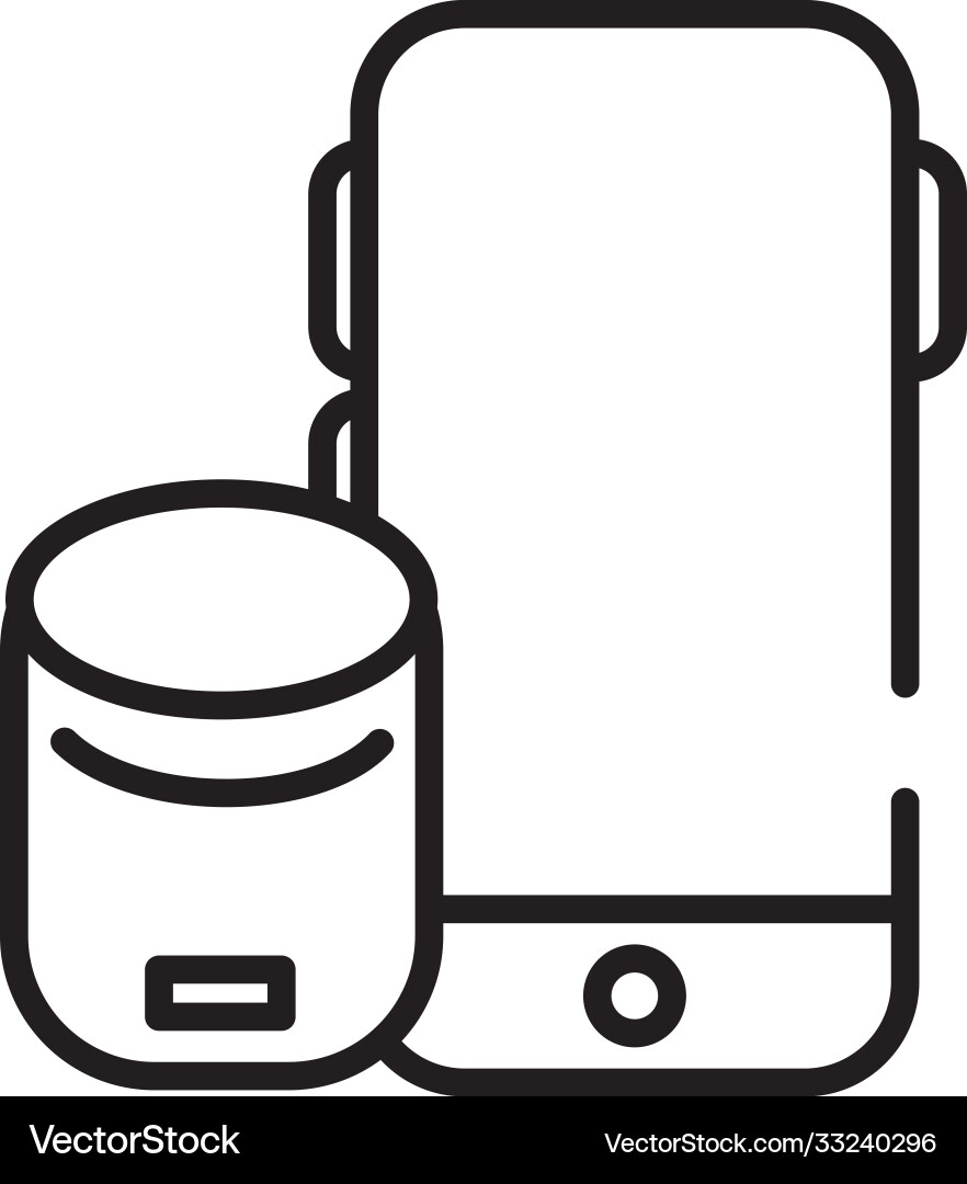Smartphone device with speaker line style icon Vector Image