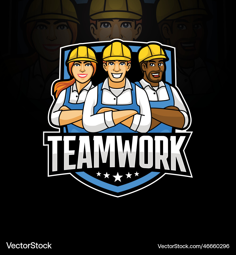 Teamwork mascot logo design Royalty Free Vector Image