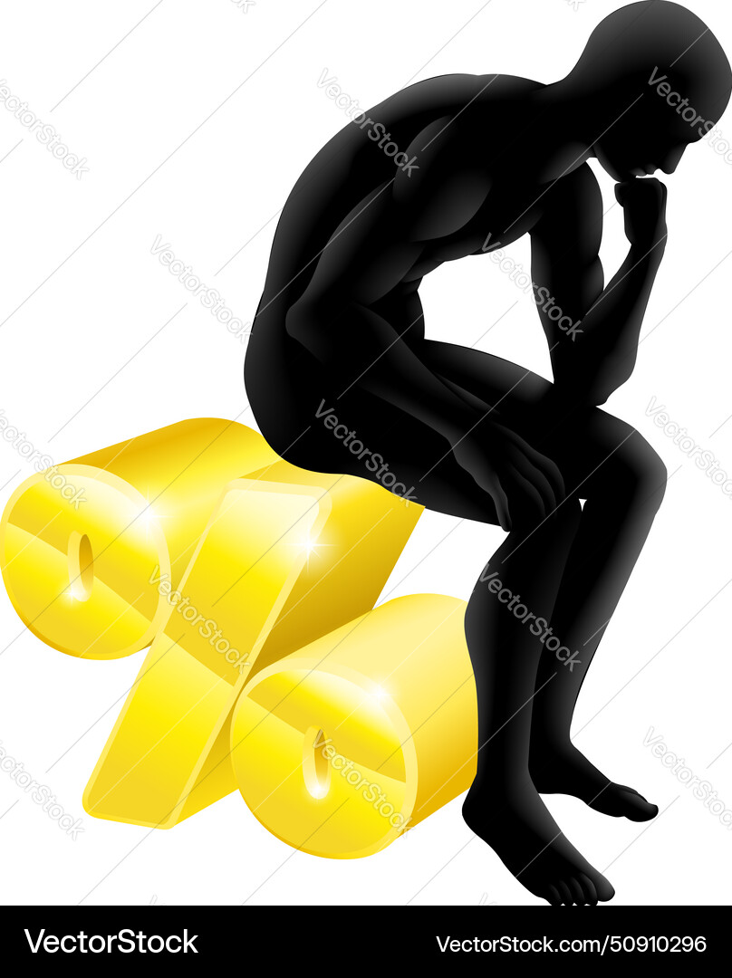 Thinker percentage rate concept Royalty Free Vector Image