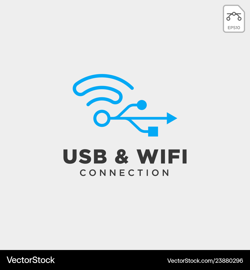 Usb wifi connection communication creative logo Vector Image