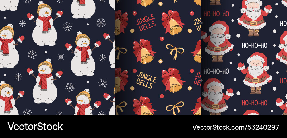 Christmas Seamless Patterns Royalty Free Vector Image