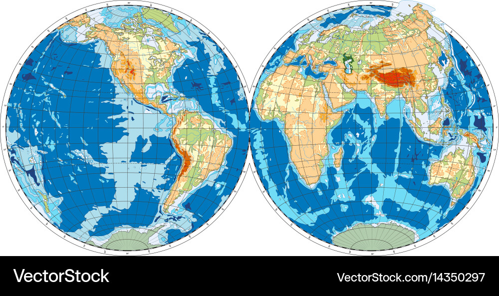 Hemispheres of earth Royalty Free Vector Image