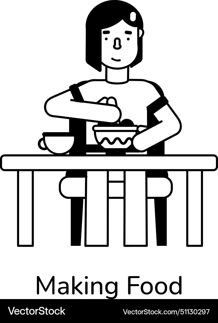 Making food Royalty Free Vector Image - VectorStock