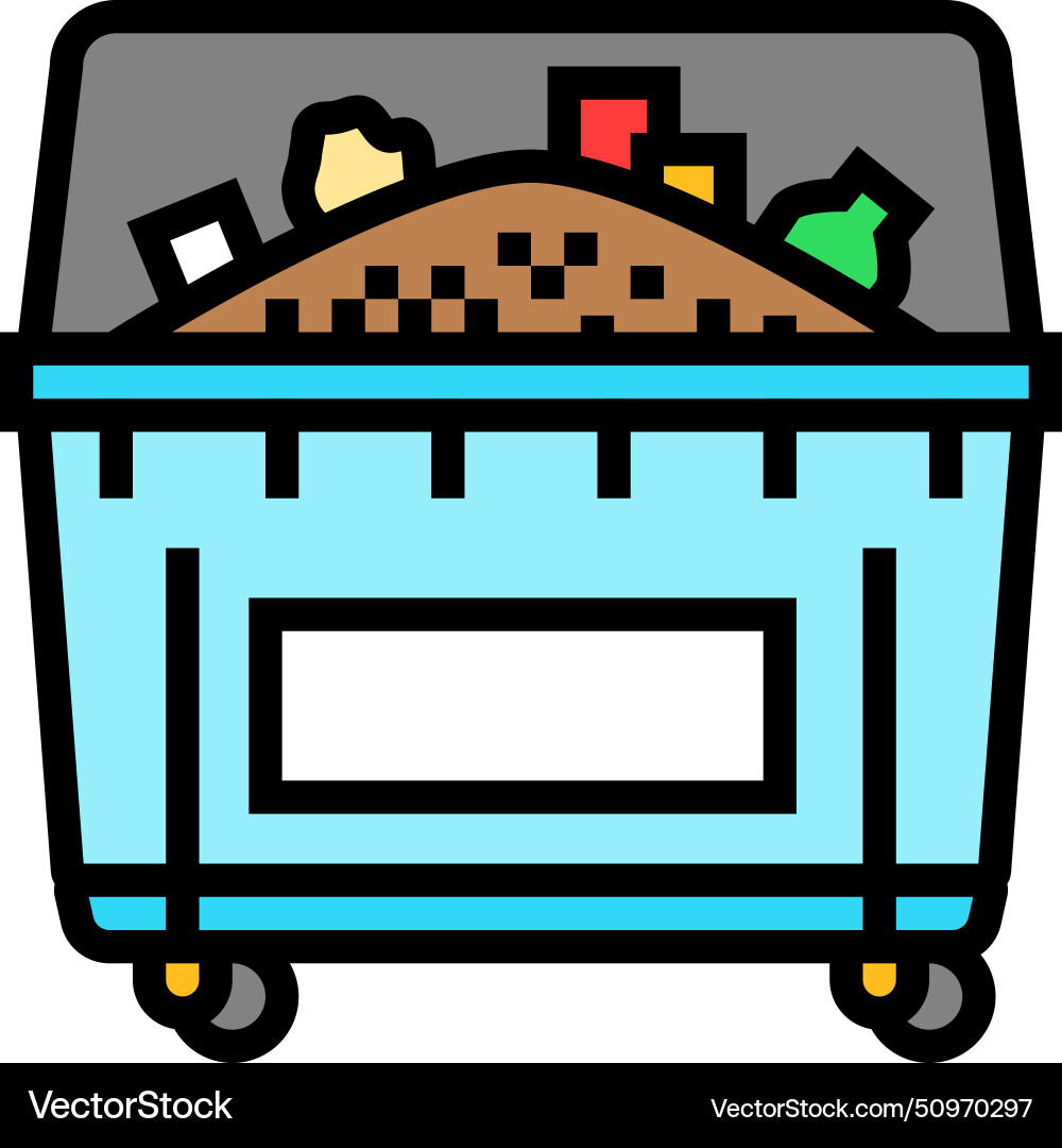 Municipal solid waste msw color icon Royalty Free Vector