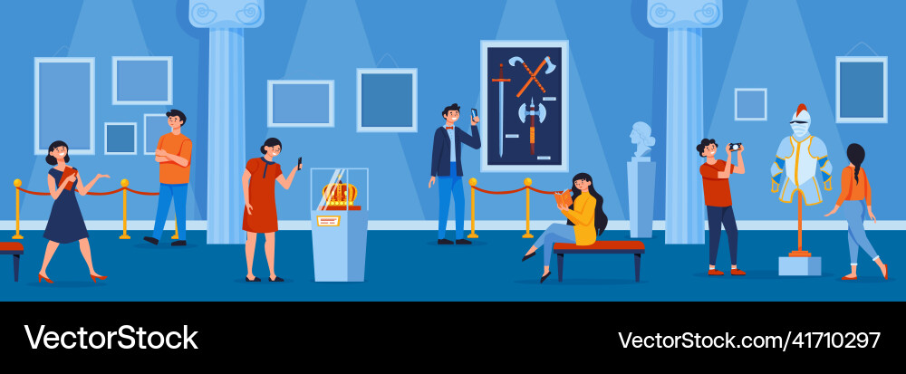 Museum Hall Interior Royalty Free Vector Image