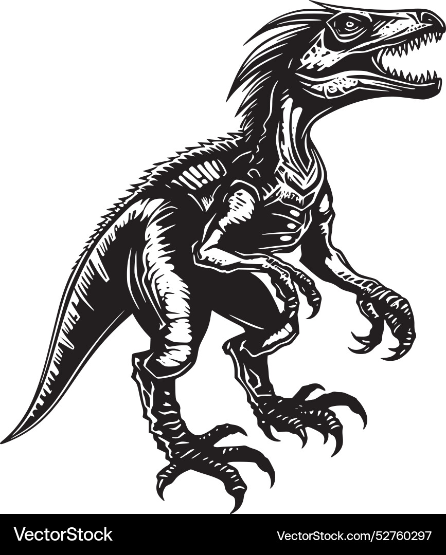 Raptor - black and white isolated icon Royalty Free Vector