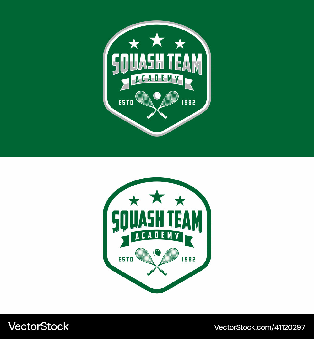 Squash badge logo in modern minimalist style Vector Image