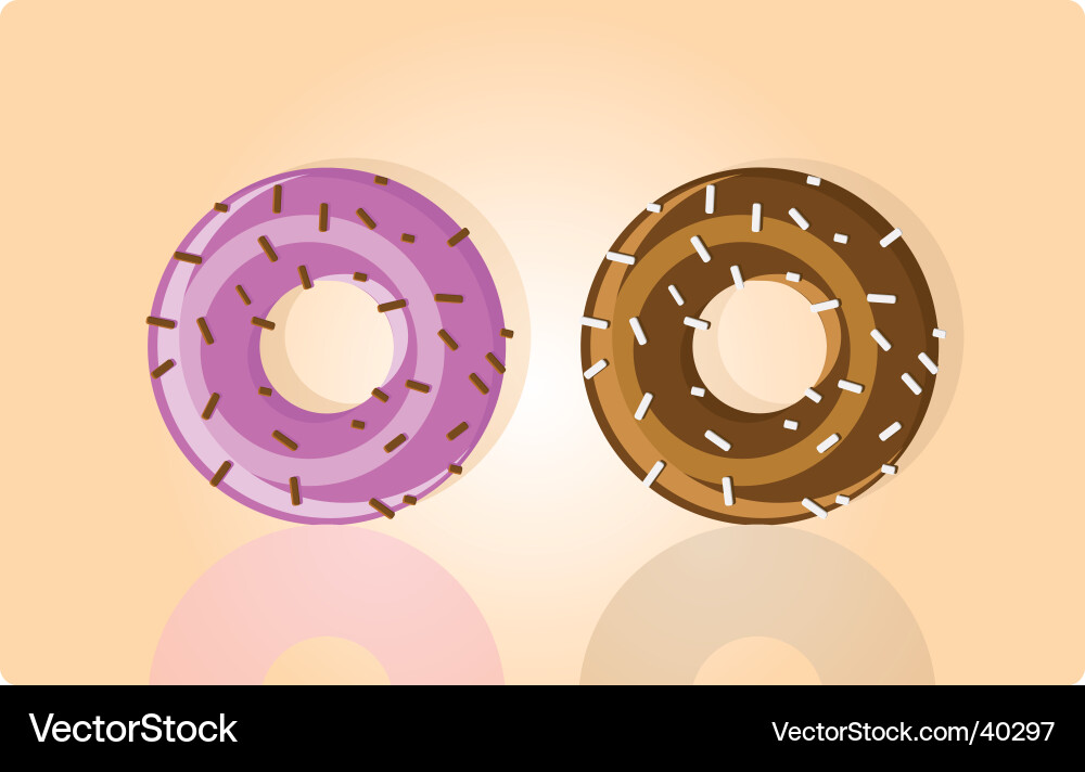 Two donuts Royalty Free Vector Image - VectorStock