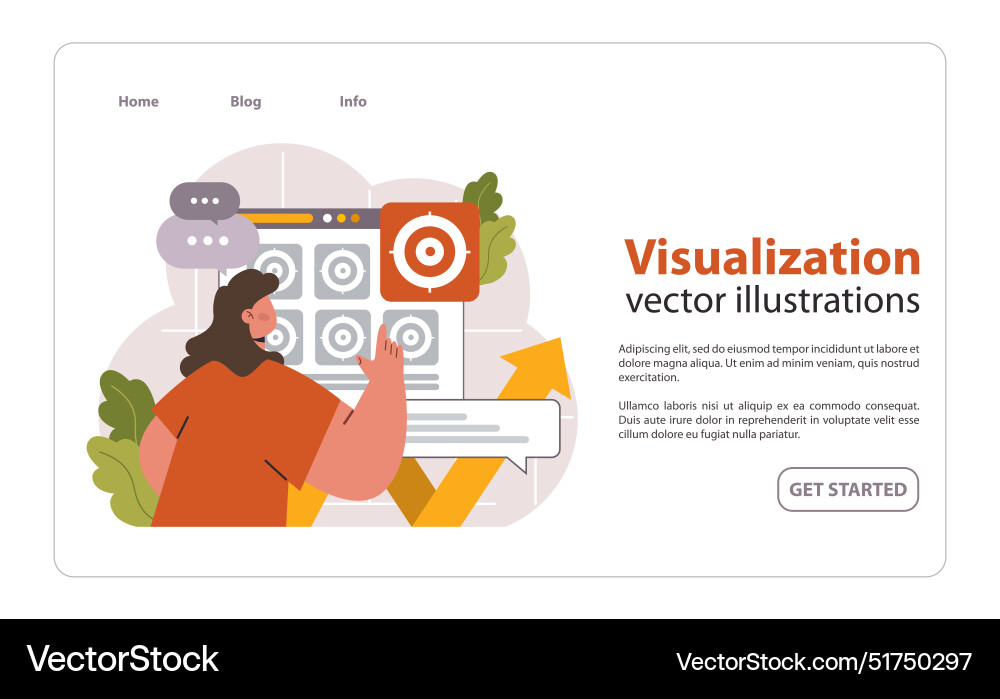 Visualization concept flat Royalty Free Vector Image