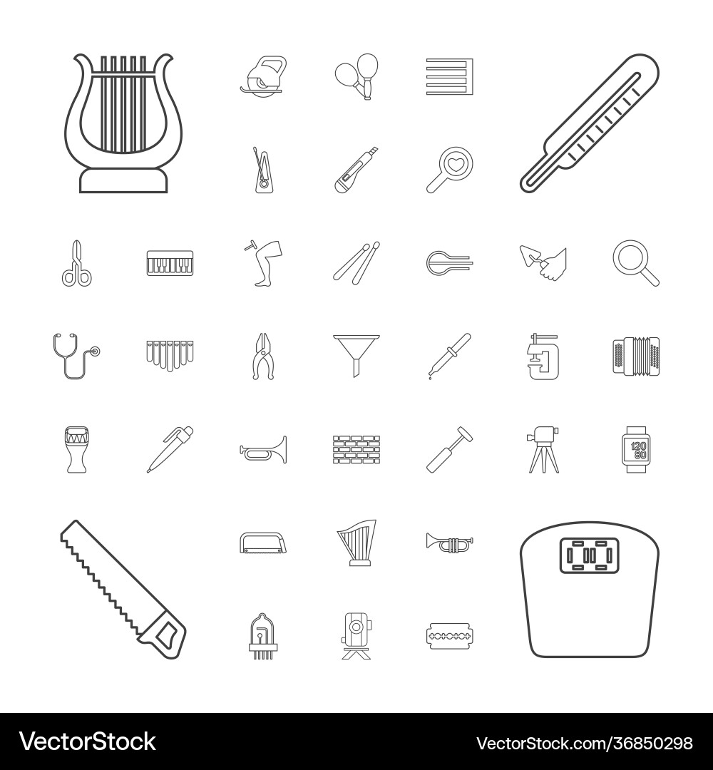 37 instrument icons Royalty Free Vector Image - VectorStock