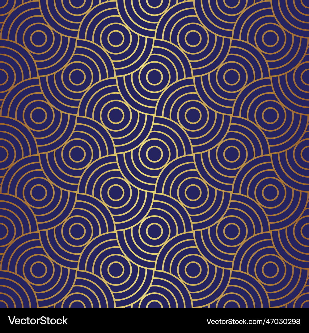 Art deco seamless overlapping circle pattern Vector Image