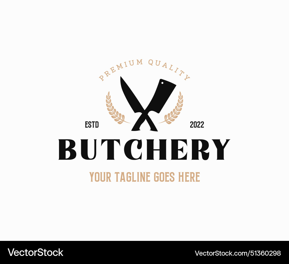 Butcher logo design template or butchery shop Vector Image