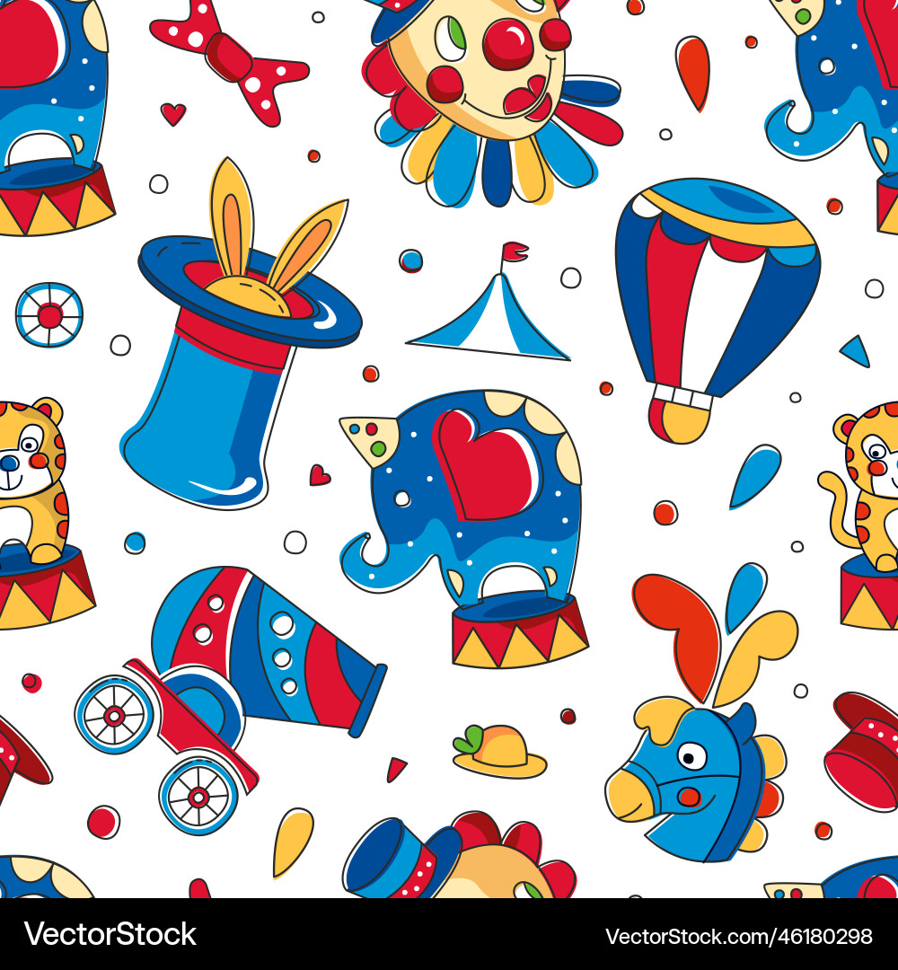 Circus objects seamless pattern wallpaper Vector Image