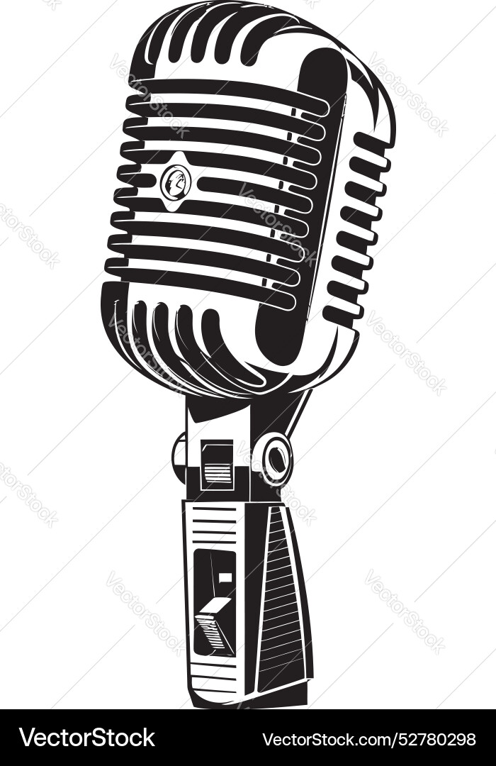 Classic cadence vintage microphone logo symbol Vector Image