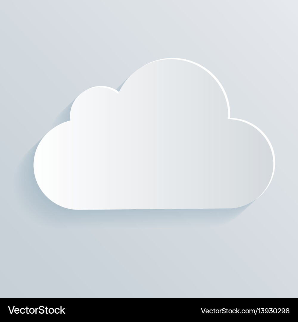 Cloud Icon - White Symbol Royalty Free Vector Image