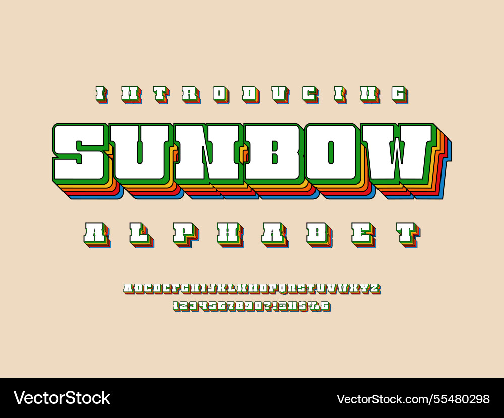 Colorful font Royalty Free Vector Image - VectorStock