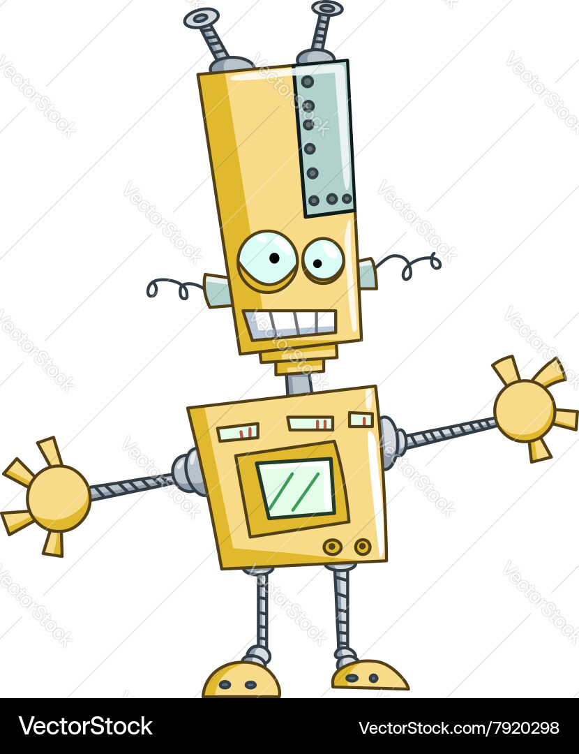 Funny robot Royalty Free Vector Image - VectorStock