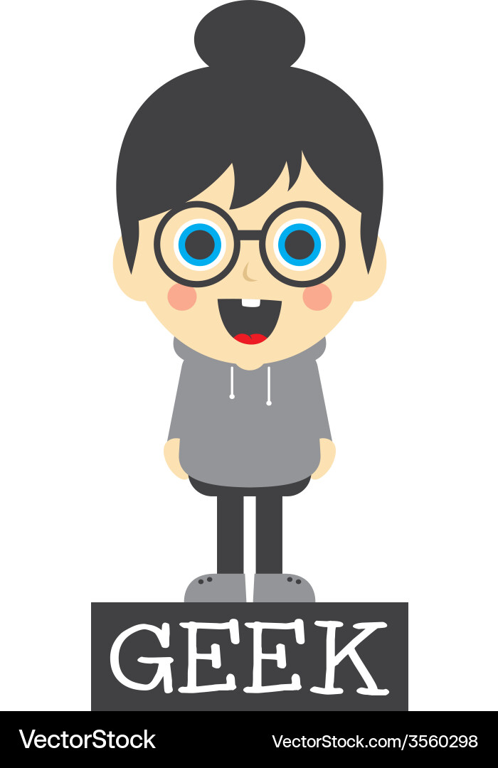 Geek girl cartoon Royalty Free Vector Image - VectorStock