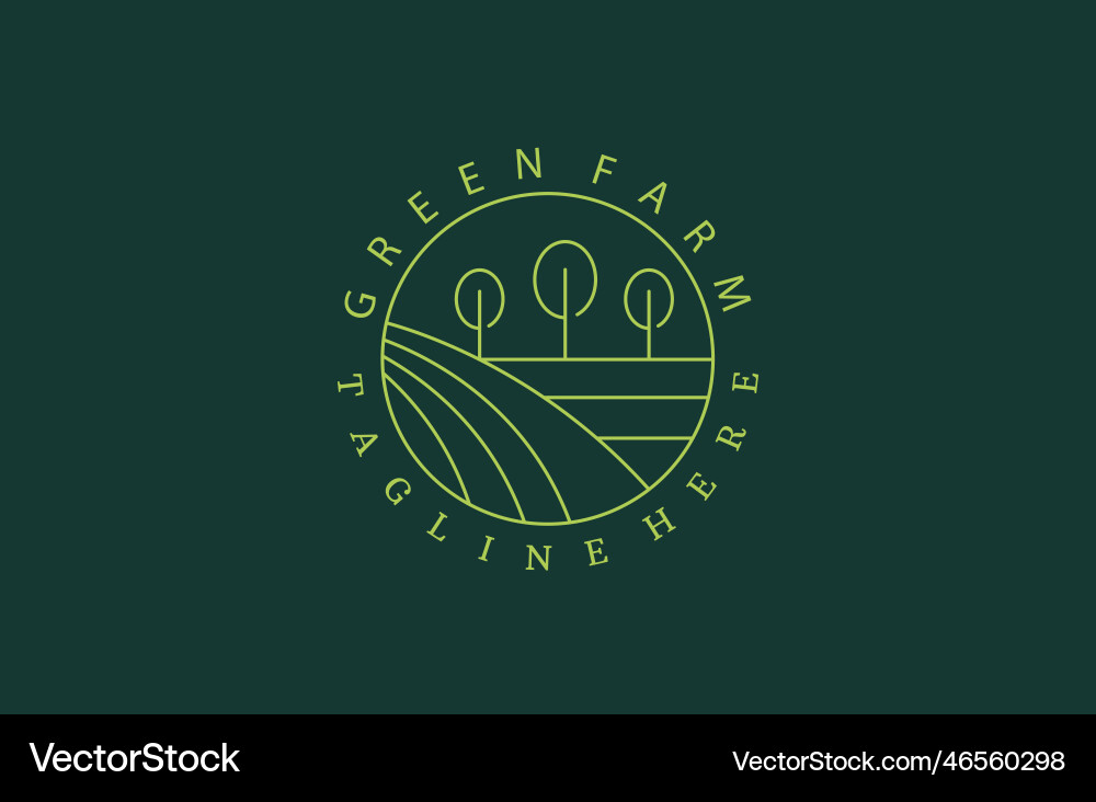 Green farm Royalty Free Vector Image - VectorStock