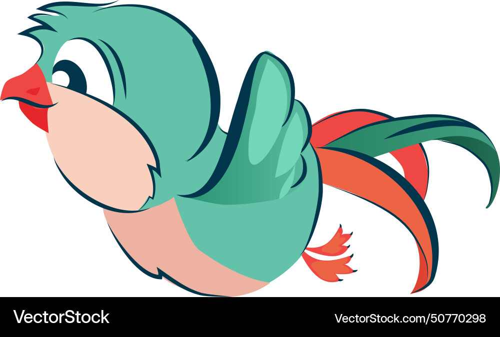 Green feather bird mascot cartoon character Vector Image