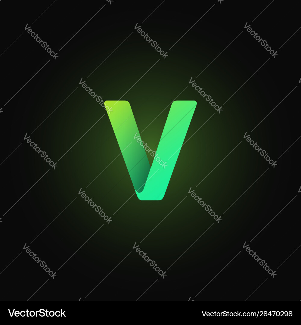 Green paper folded character from a typeset Vector Image