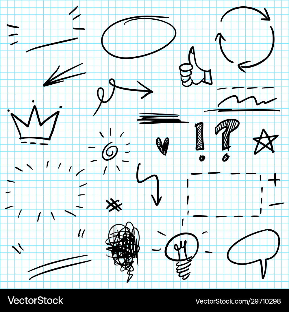 Hand drawn set elements for concept design Vector Image