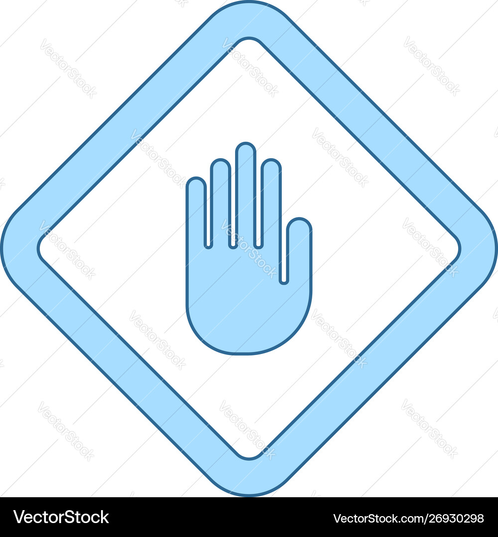 Icon of warning hand Royalty Free Vector Image